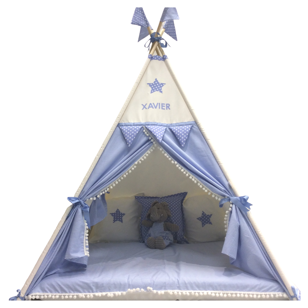 Blue Stripe Deluxe Teepee - Corkys Den